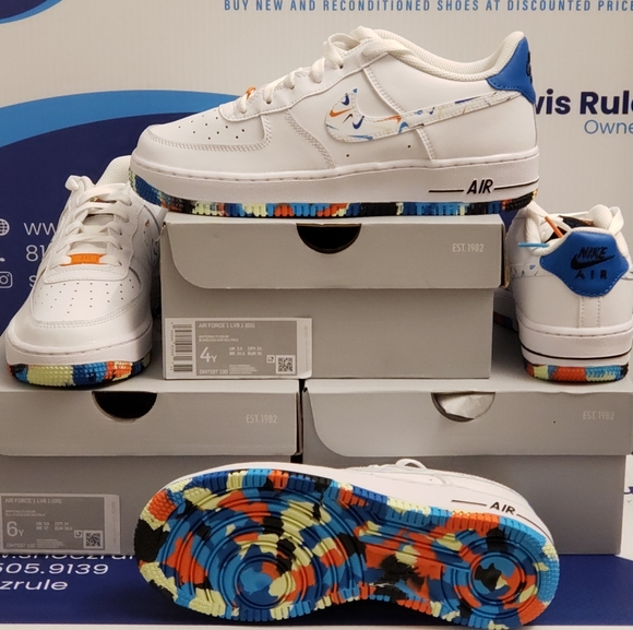 Nike | Shoes | Nike Air Force Multicolor Kids 55y | Poshmark